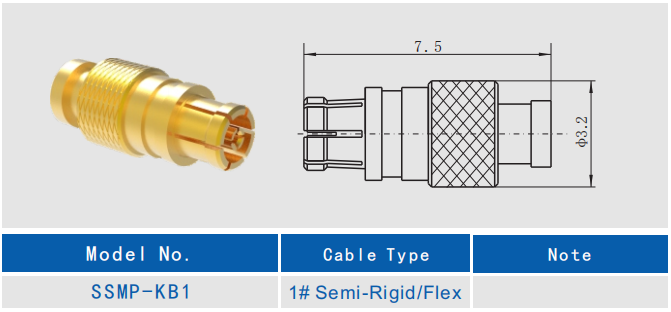 Male SMPM RF Connector for CXN3506/MF108A Cable Full Detent Interface Depth 2.11
