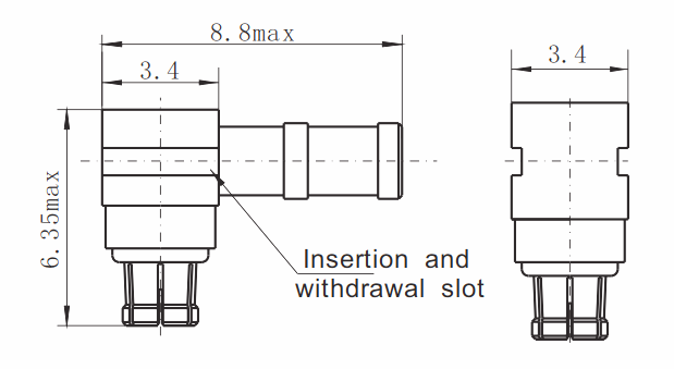 Female Right Angle SMPM RF Connector for CXN3657/MF151A Cable