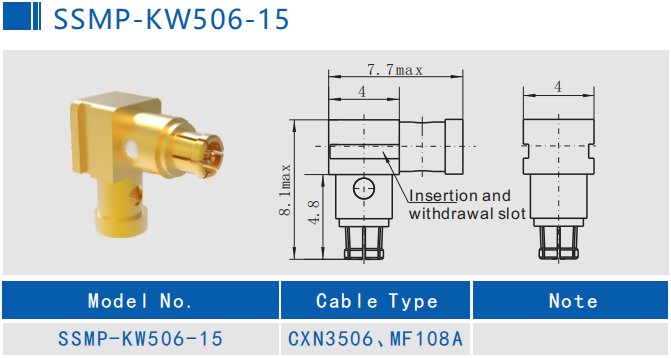 Female Right Angle SMPM RF Connector for CXN3657/MF151A Cable