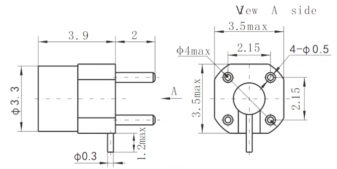 SSMP Male Right Angle RF Connector Surface Mount With Microstrip Full ...