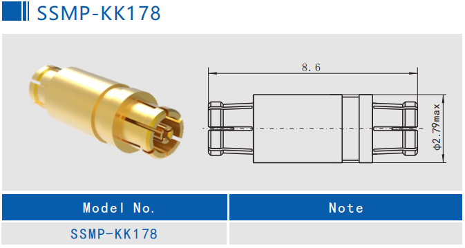 Mini SMP Bullet RF Adapter Connector Female to Mini SMP Female Straight