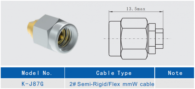 Male K 2.92mm RF Connector for 2#Semi-Rigid/Flex mmW Cable Connector