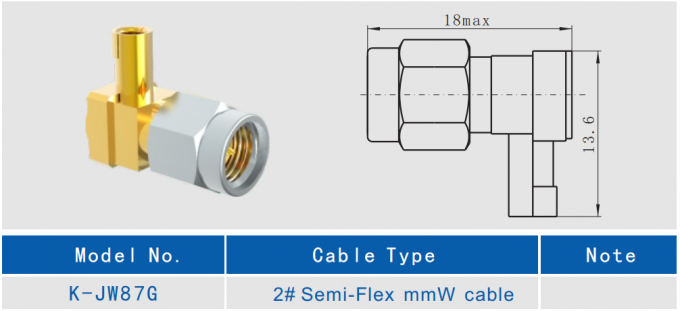 Male K 2.92mm RF Connector for 2#Semi-Rigid/Flex mmW Cable Connector