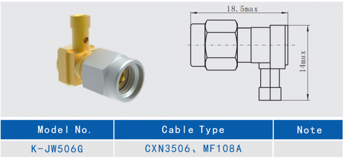 Male Right Angle Stainless Steel K 2.92mm RF Coaxial Connector for ...