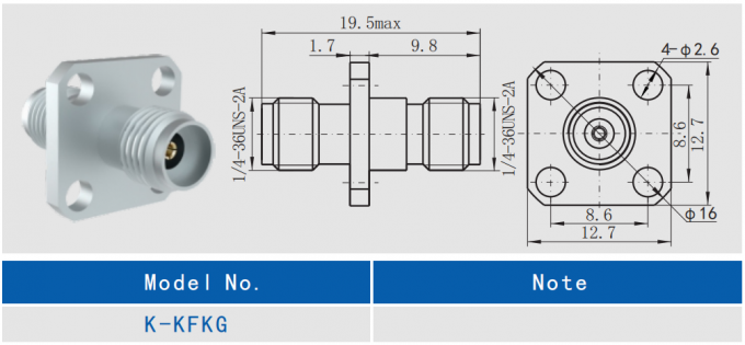 Male to Female RF Adapter K2.92mm Stainless Steel Material Connector