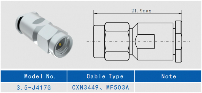 3.5mm Male RF Coaxial Connector Plug Millimeter Wave Cable for MF147A ...