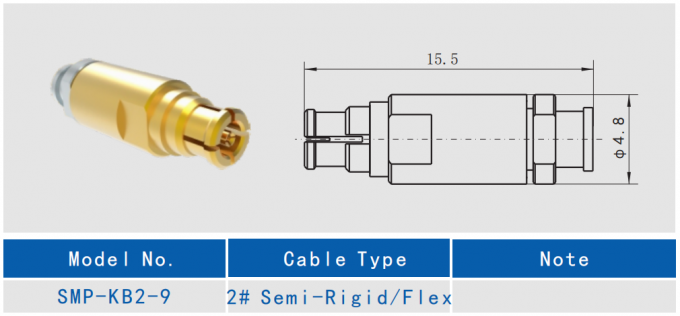 Female SMP RF Connector for Straight Cable 50Ohm