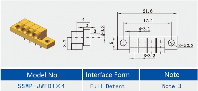 SSMP Female Right Angle Flange Mount Full Detent RF Connectors With 4 ...