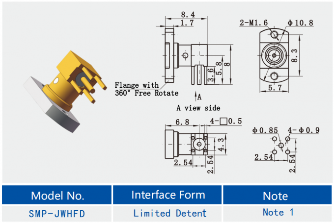 SMP Male Right Angle Flange PCB Mount RF Connector Experience Unmatched ...