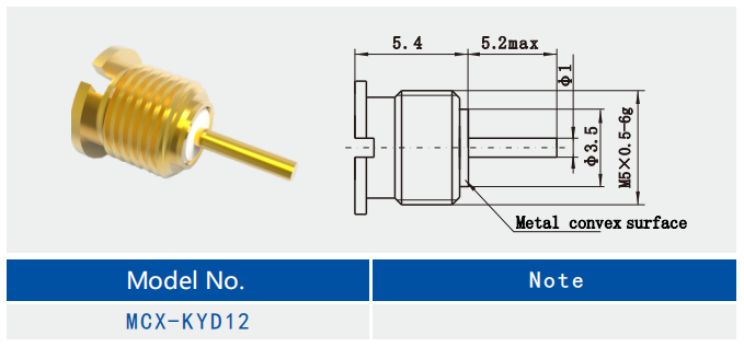 MCX Female Bulkhead Mount Gold Plated RF Connector With Long Microstrip