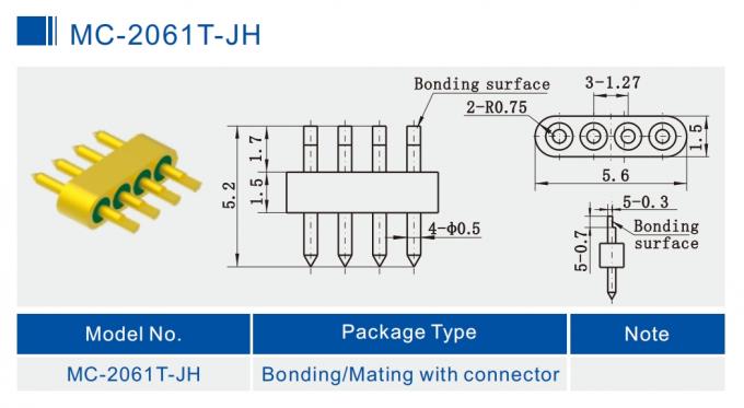 4-Pin Chamfer Glass To Metal Hermetic Seal Header With Gold Wire ...