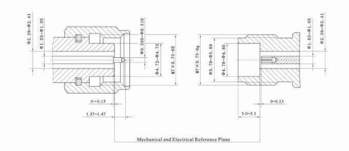 CE ROHS Stainless Steel Female 2.4mm RF Cable Connector